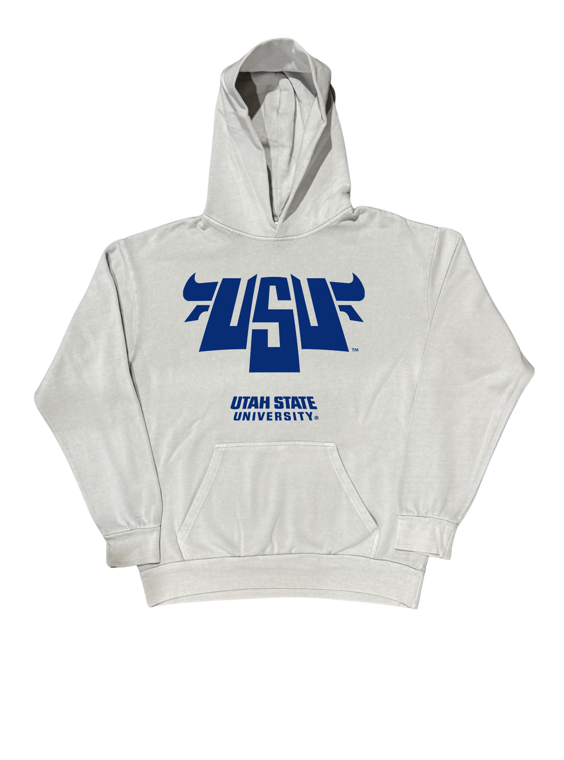 Utah State - Horns Hoodie - Gray – tysdyes